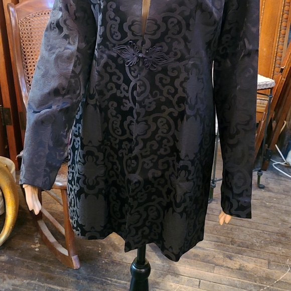 Wei Na Si | Jackets & Coats | Black Oriental Style Silk Brocade Jacket ...